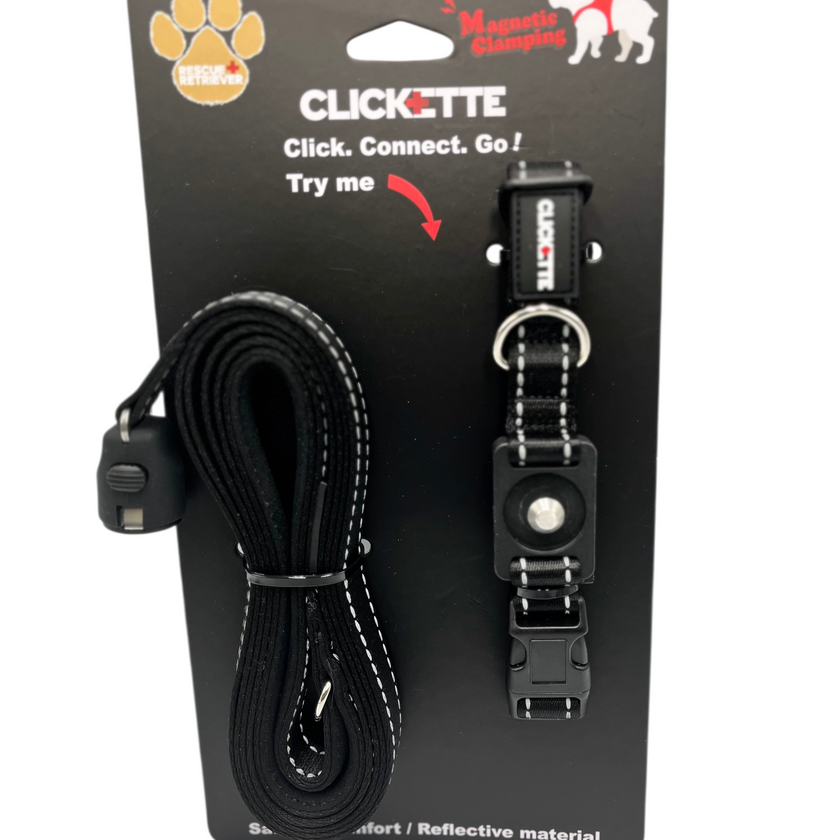 Clickette Magnetic Collar lock & Leash System-Black – Rescue Retriever