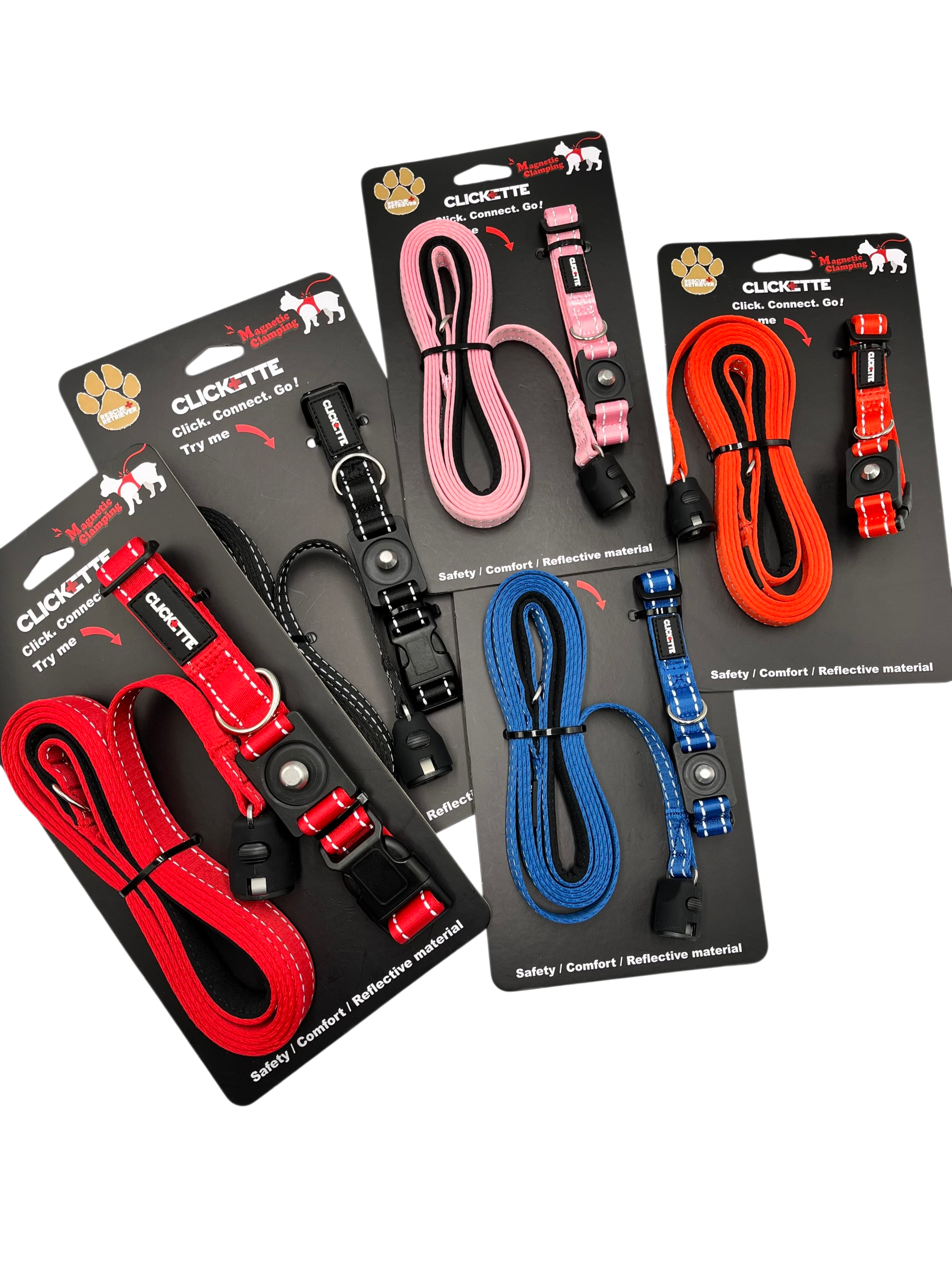 Clickette Magnetic Locking Dog Collar & Leash Set – Rescue Retriever